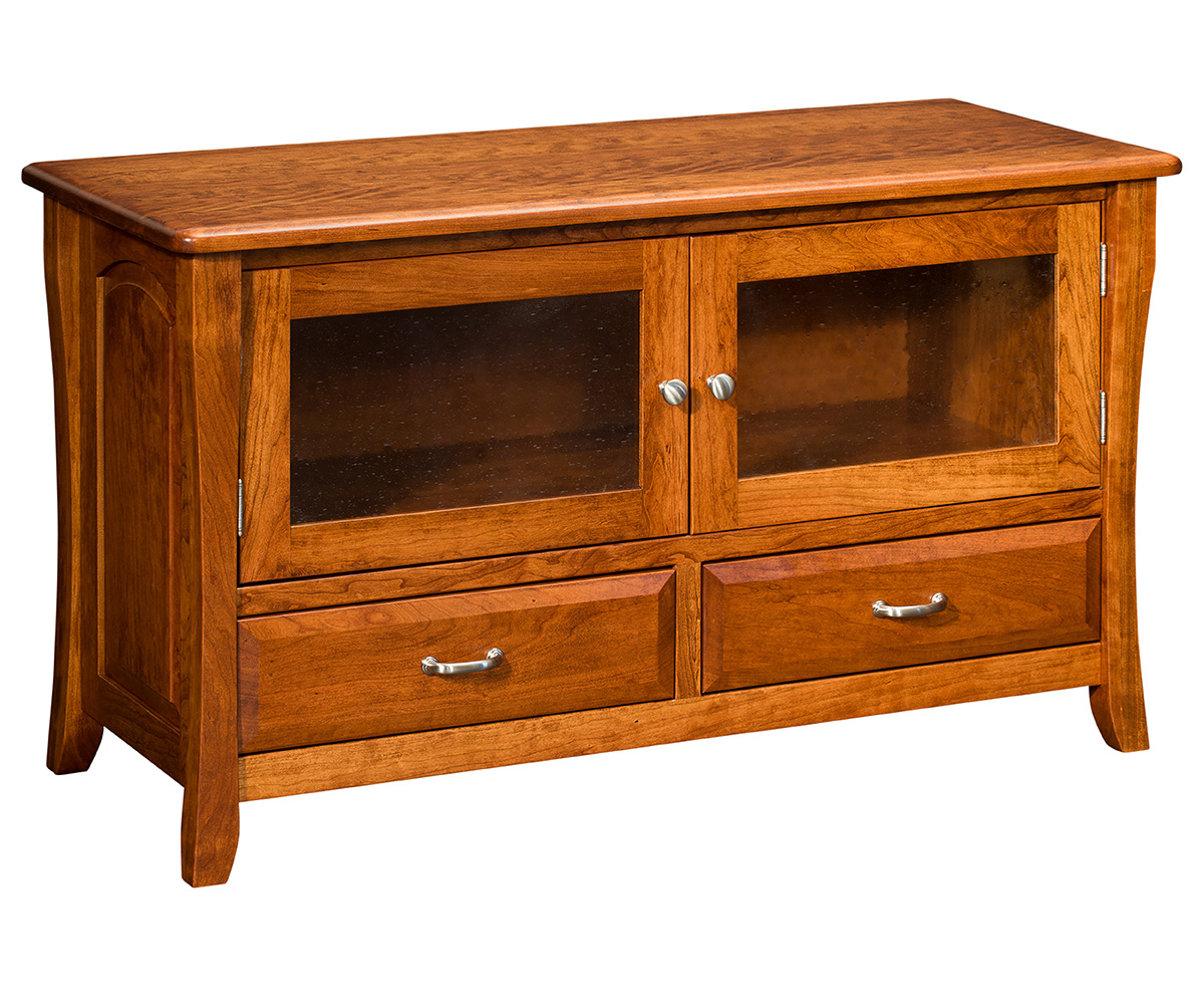 Media Console with Seeded Glass Doors - Amish Crafted Furniture
